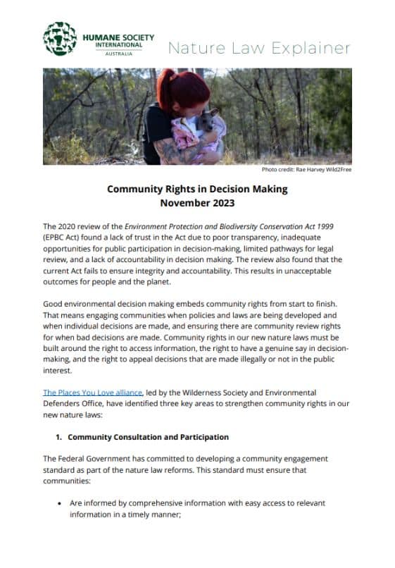 Nature Laws Explainer: Community Rights in Decision Making - Humane ...